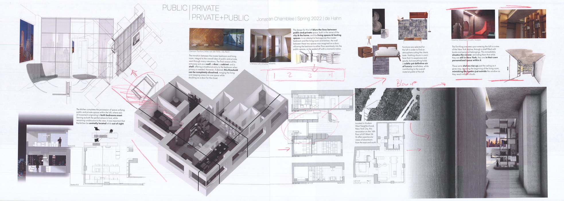 Final architecture presentation drawings - Atelier de Hahn